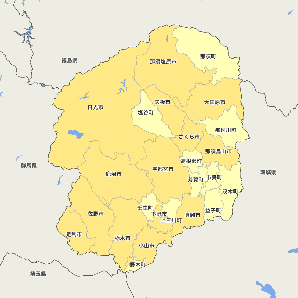 栃木県の地図 Map It マップ・イット