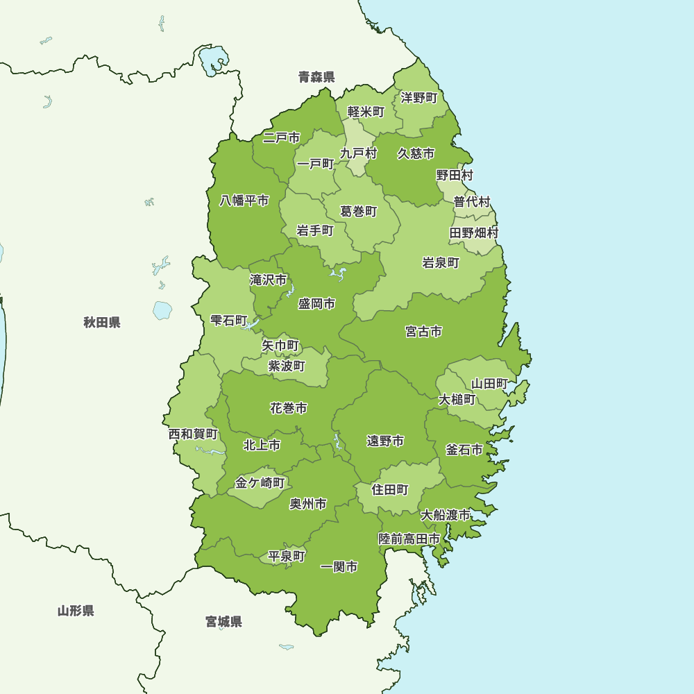 岩手県の地図 Map It マップ・イット