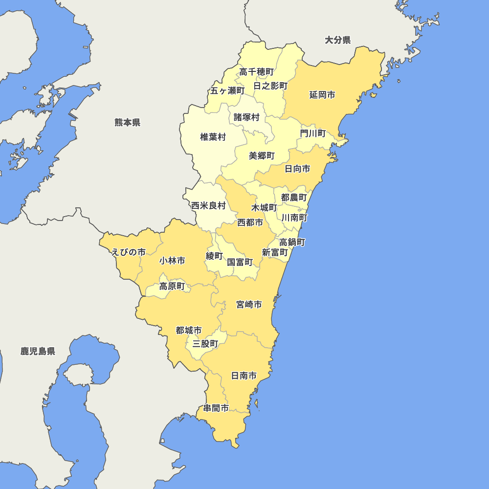 Map of Miyazaki prefecture | Map-It