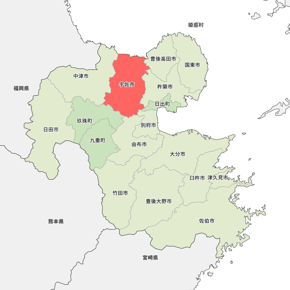 大分県宇佐市の地図 | Map-It マップ・イット