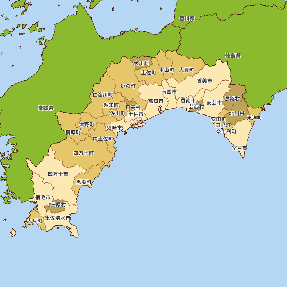 Map of Kochi prefecture | Map-It