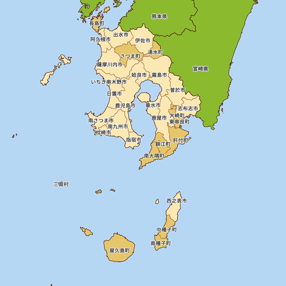 Map of Kagoshima prefecture | Map-It